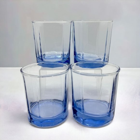 Anchor Hocking | Dining | Anchor Hocking Blue Glass Panel Rocks Glasses ...
